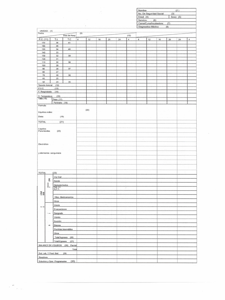 Hoja de Enfermería IMSS | PDF