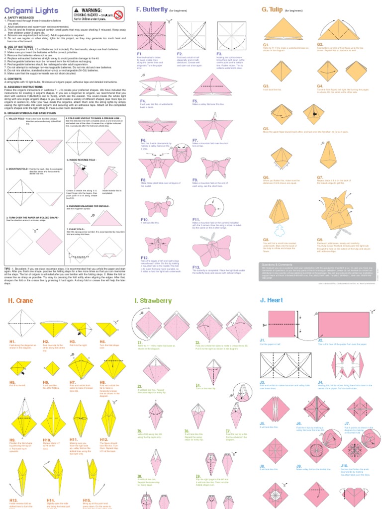 Origami Lights | PDF | Paper Folding | Battery (Electricity)