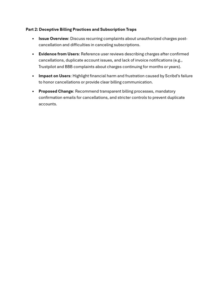 Deceptive Billing Practices and Subscription Traps | PDF