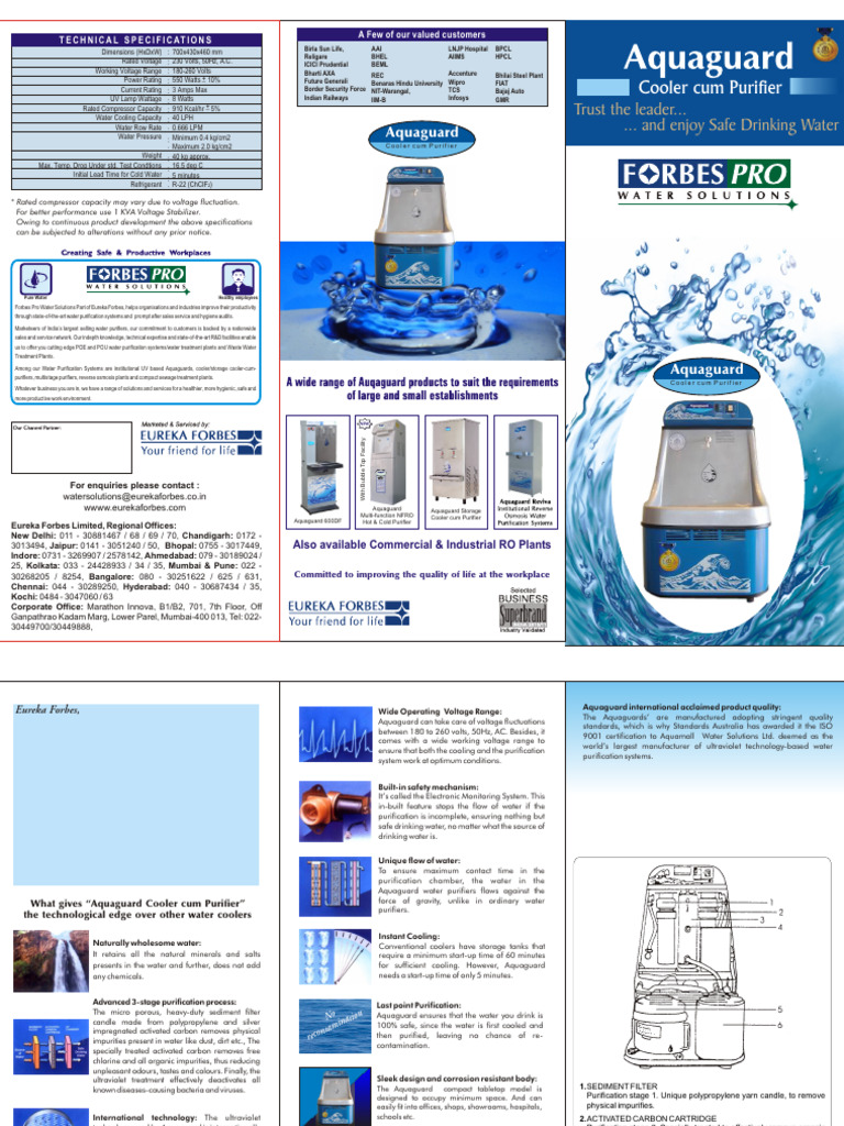Aquaguard Cooler Cum Purifier Overview | PDF | Water Purification | Water