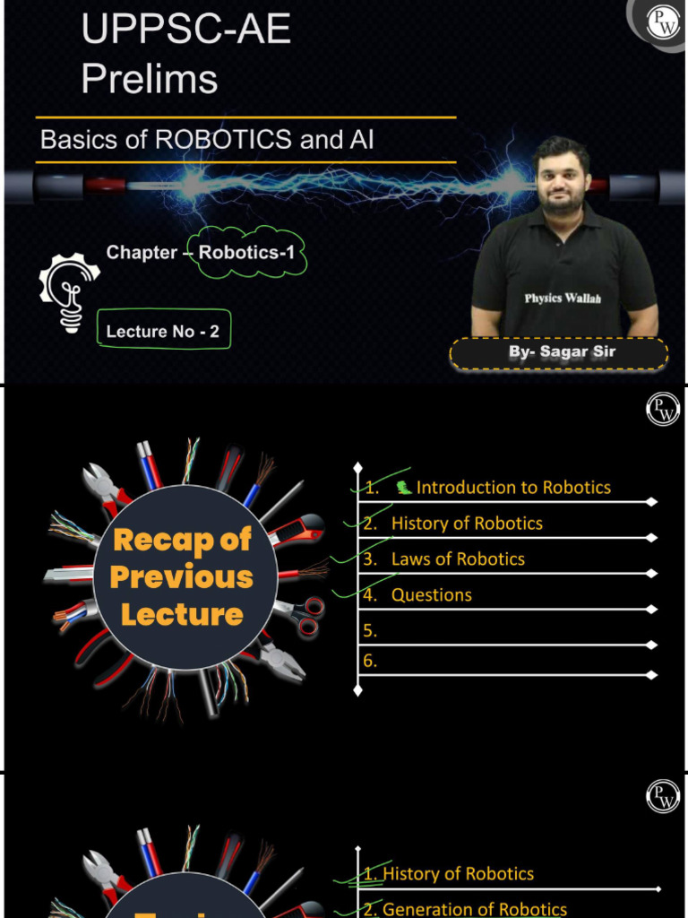 Basics of Artificial Intelligence and Robotics 02: Class Notes | PDF