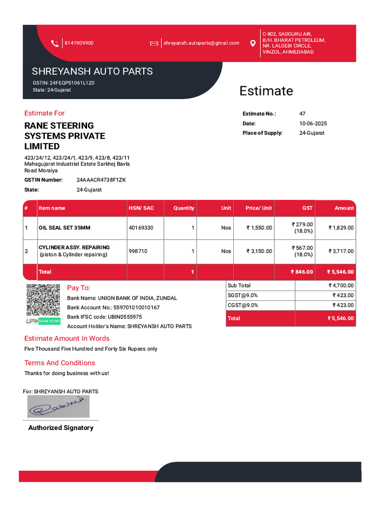 Rane Steering Systems Private Limited - 47!10!06-2025 - Original | PDF ...