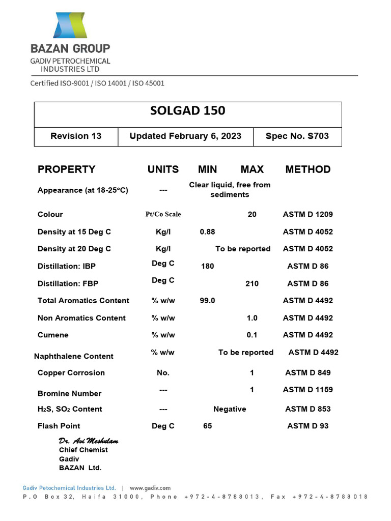 Wax Inhibitor Specs | PDF