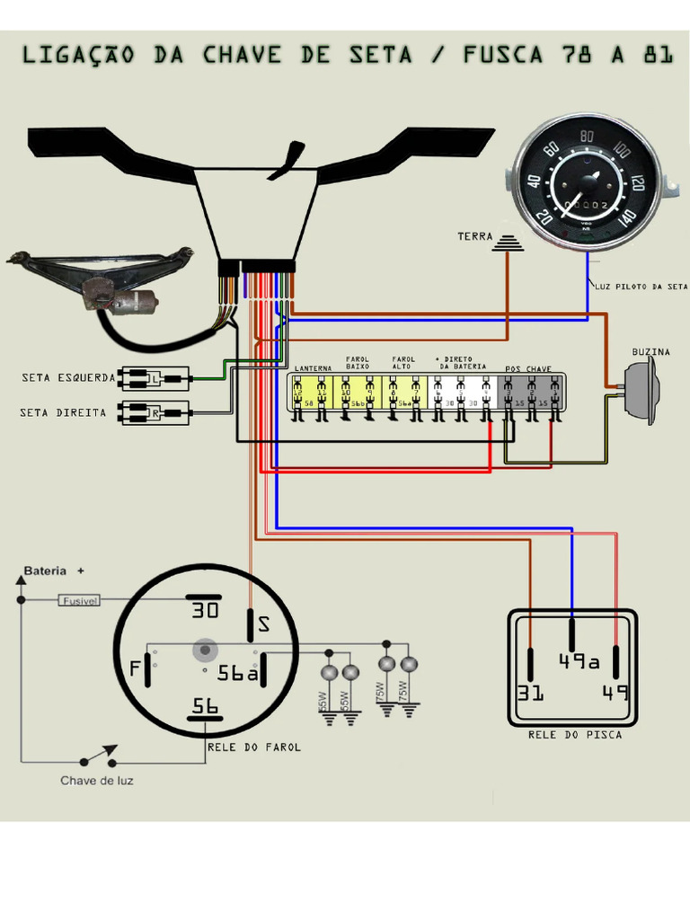 Esquema Elétrico Chave Fusca | PDF