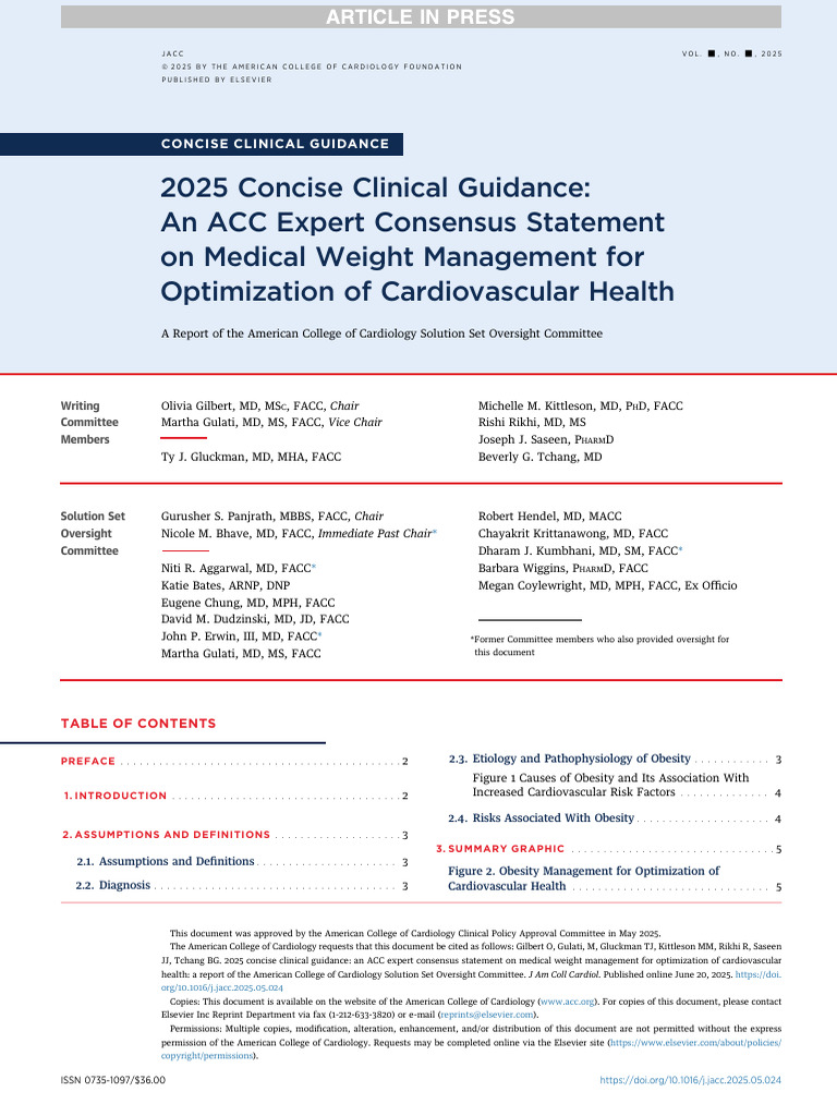 Medical Weight Management Guidelines 2025 | PDF | Body Mass Index | Obesity