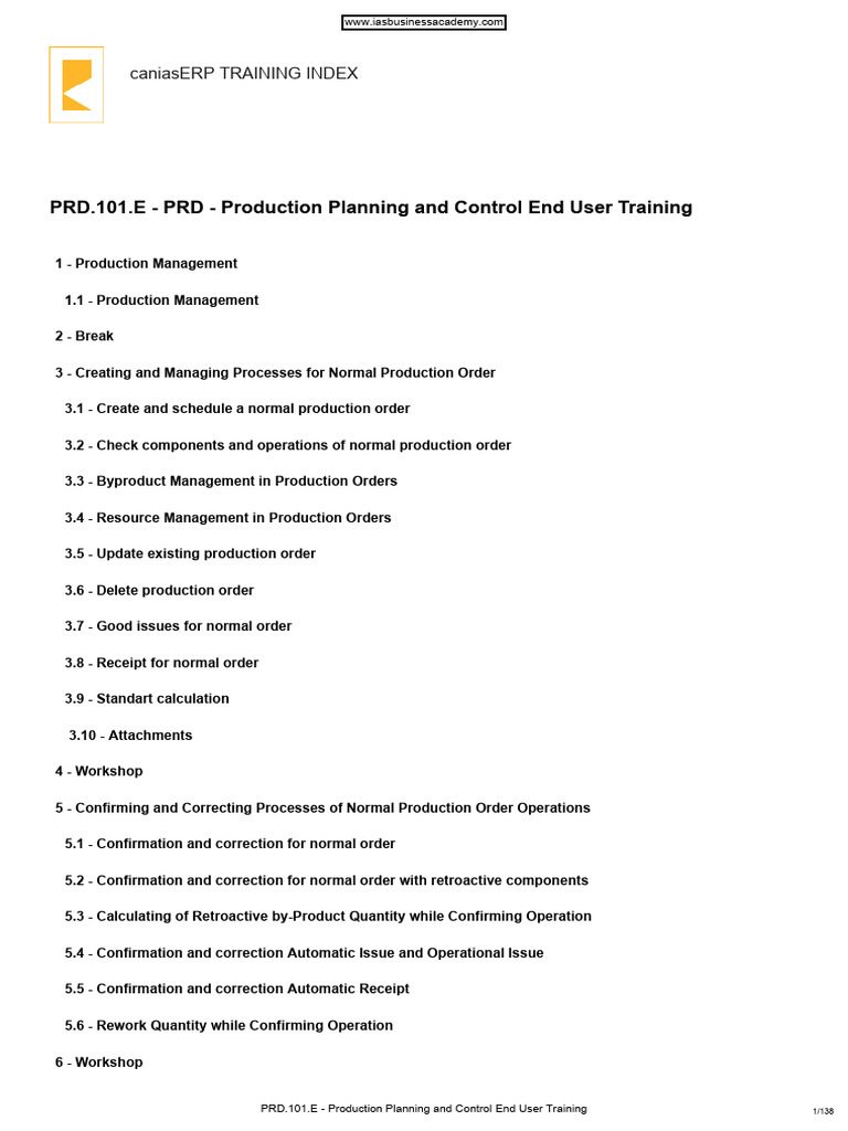 PRD.101.E - PRD - Production Planning and Control End User Training | PDF | Computer File ...
