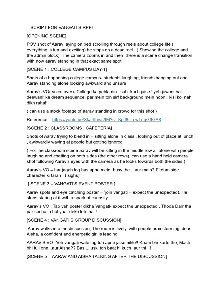Reel Script | PDF