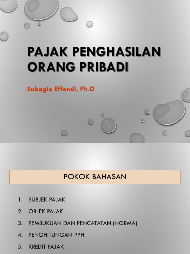 Pajak Penghasilan Orang Pribadi 2024 | PDF