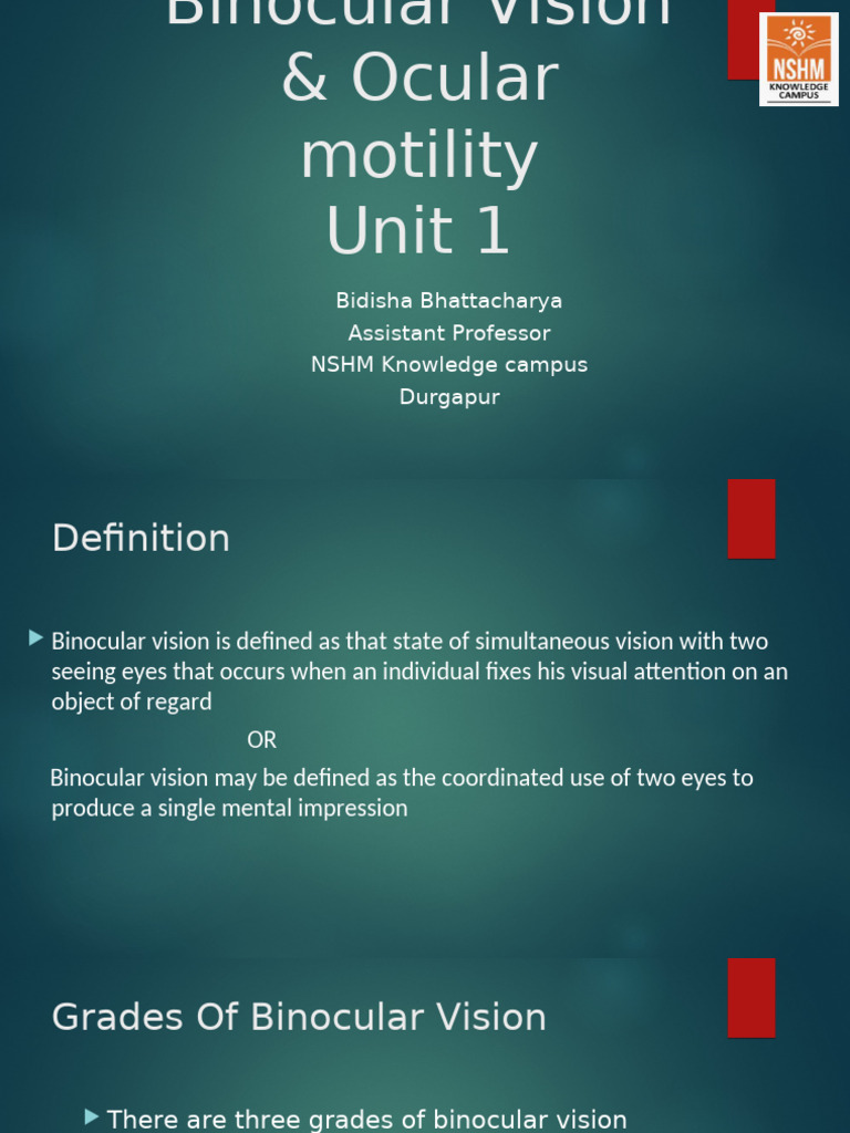 Grades of Binocular Vision Explained | PDF | Visual Perception | Retina