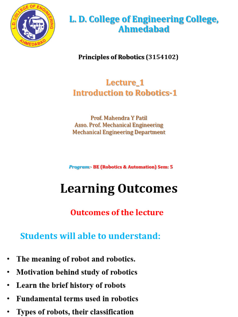 L1 - Introduction To Robotics PR 1 | PDF | Mechanical Engineering ...