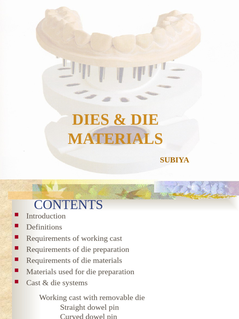 Die Preparation Techniques in Dentistry | PDF | Materials