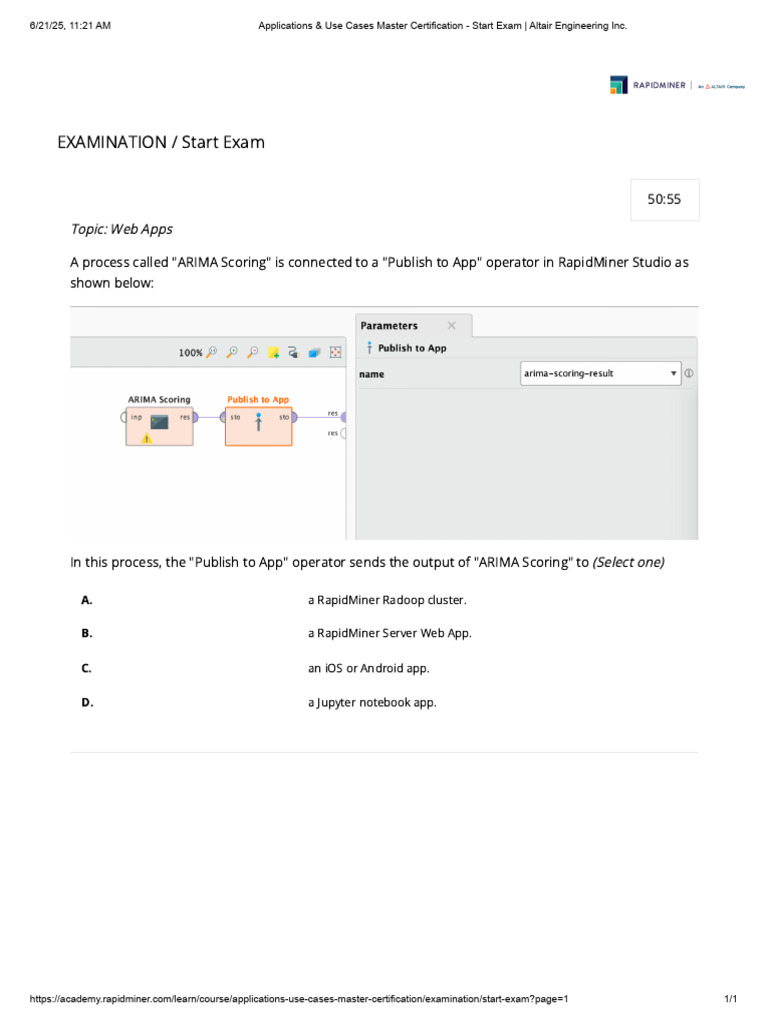 EXAMINATION / Start Exam: Topic: Web Apps | PDF