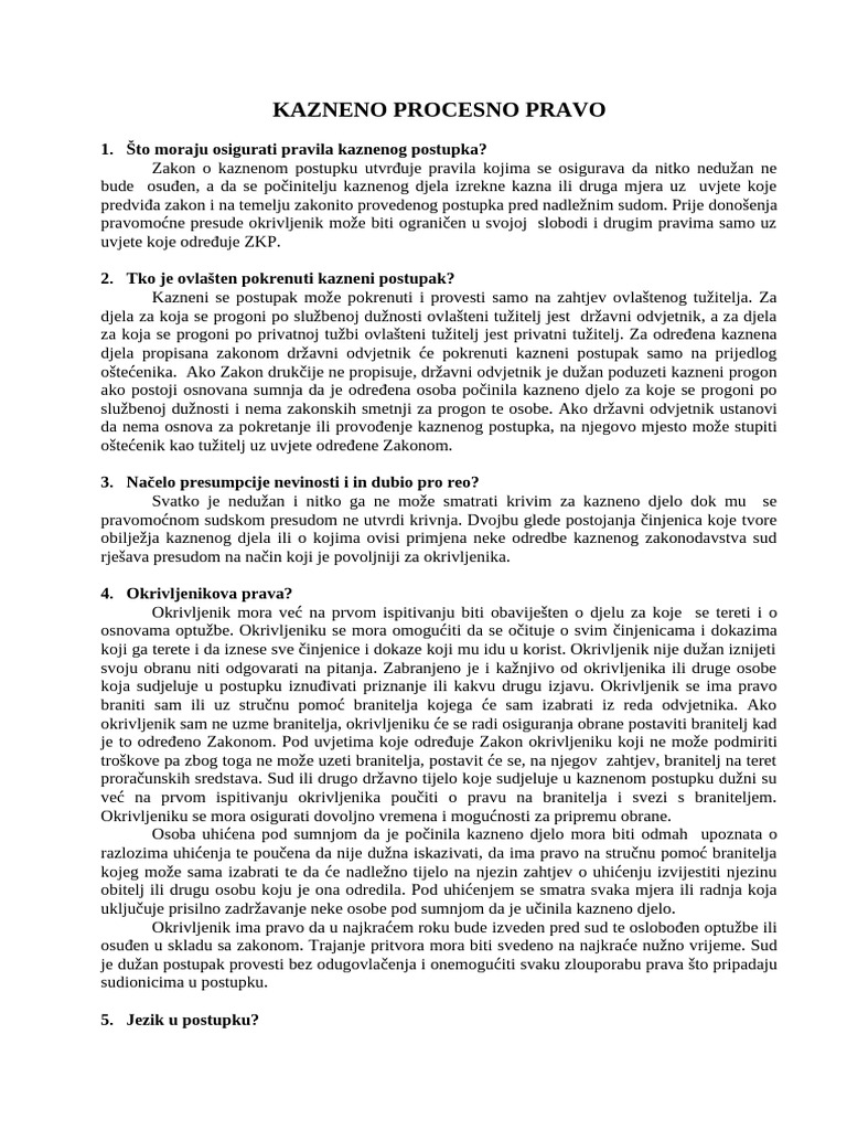 Zakon o Kaznenom Postupku | PDF