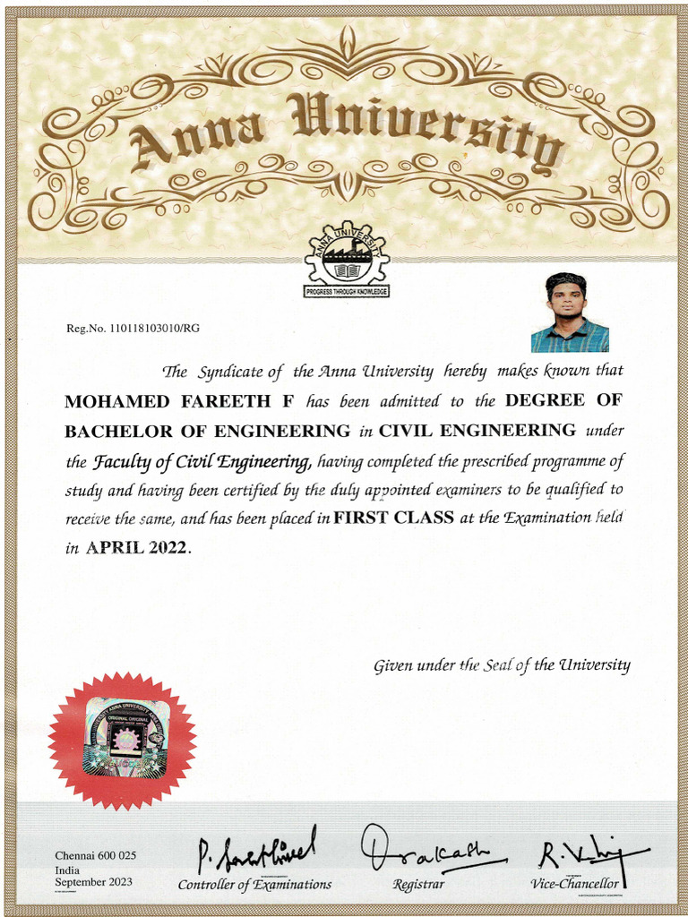 Anna Univ Degree Civil | PDF