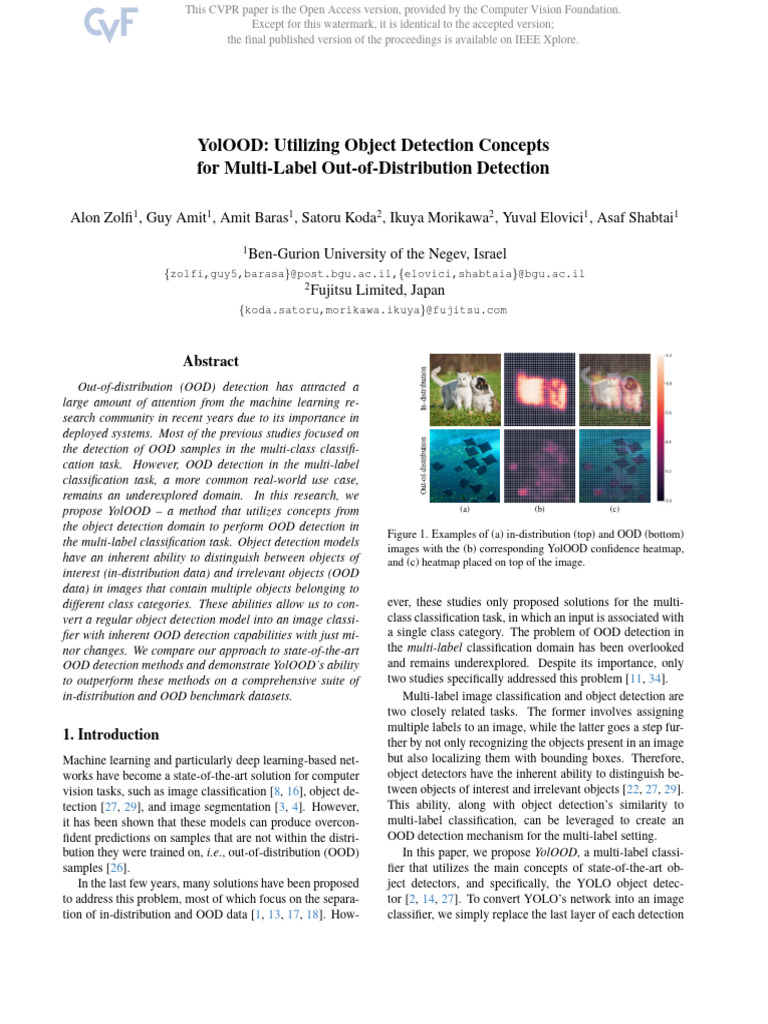 Zolfi YolOOD Utilizing Object Detection Concepts For Multi-Label Out-Of-Distribution Detection ...