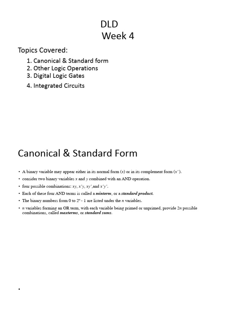 03.canoncial Standard, Logic Operation, Digital Gates | PDF | Boolean ...