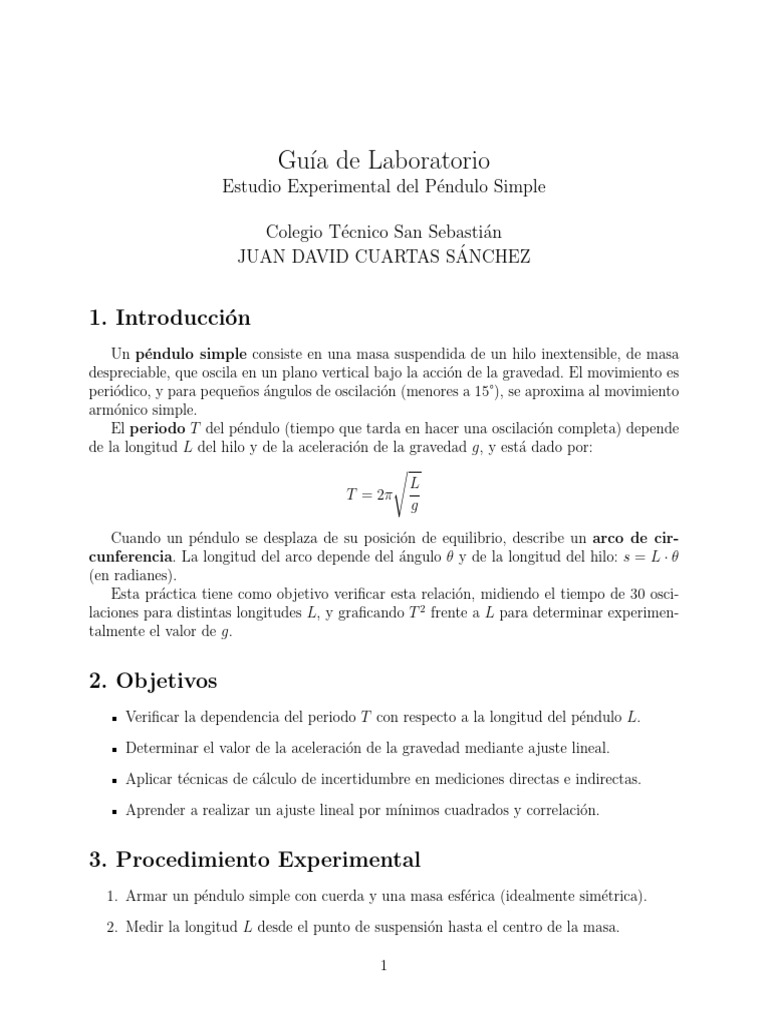 Pendulo Simple | PDF | Péndulo | Física
