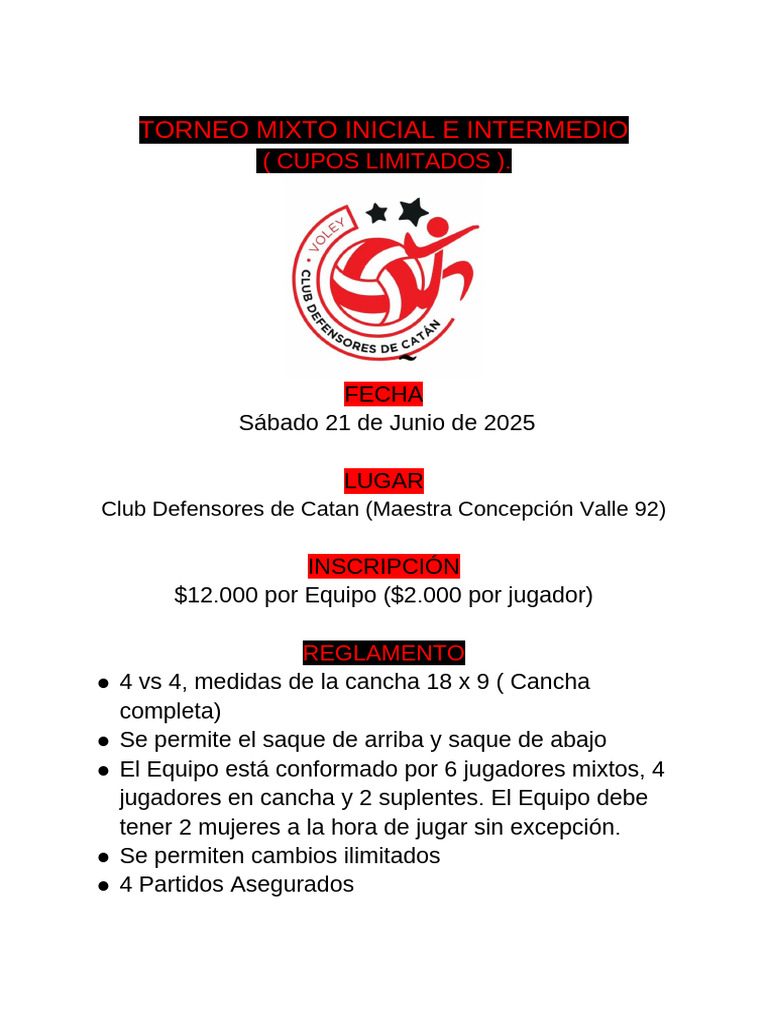 Torneo Mixto de Fútbol 4vs4 2025 | PDF | Deportes | Asociación de Futbol