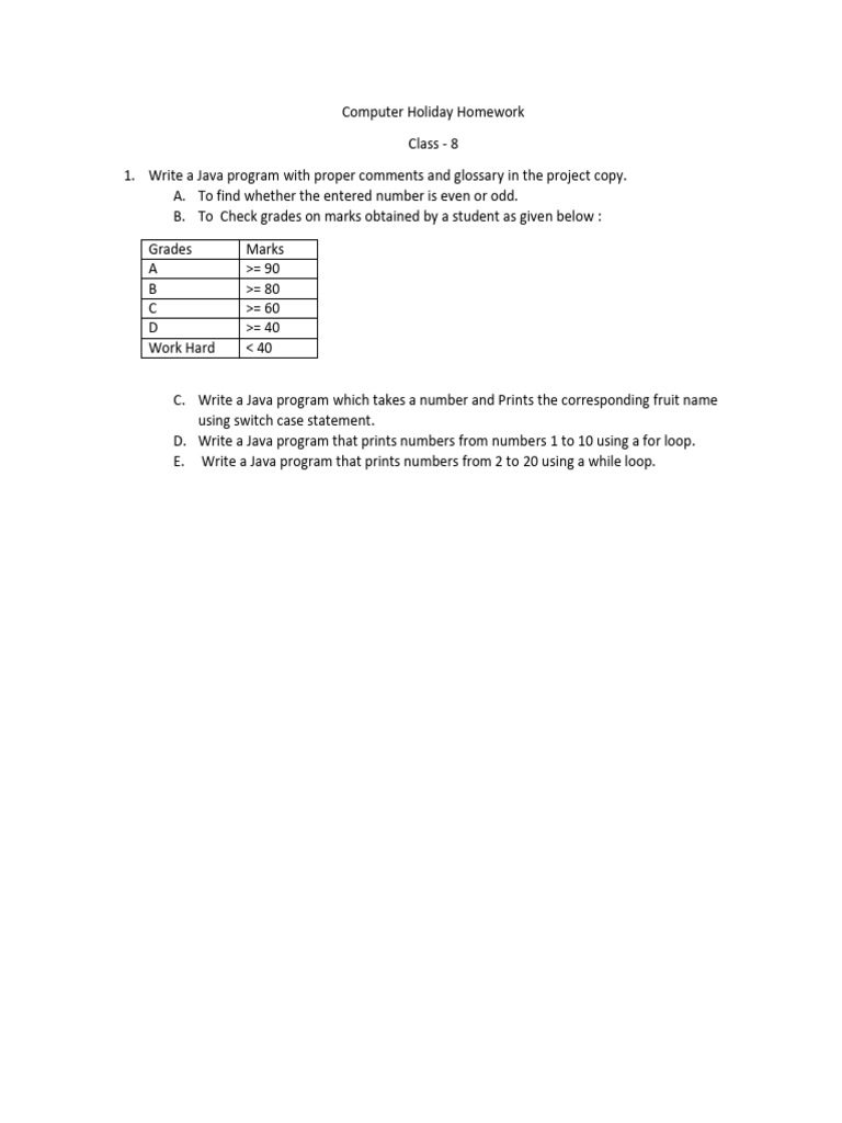 HHW CL 8 Computer | PDF