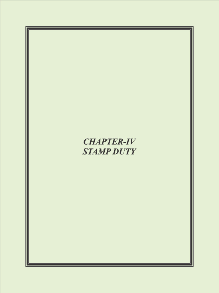 Chapter 4 Stamp Duty | PDF