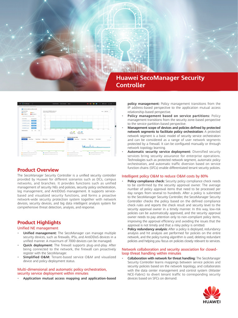 Huawei SecoManager Security Overview | PDF | Computer Network | Ip Address