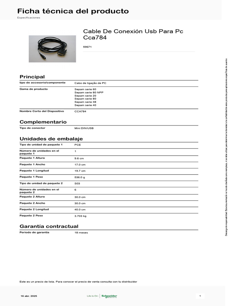 Schneider Electric Sepam-Serie-20 59671 | PDF | Informática