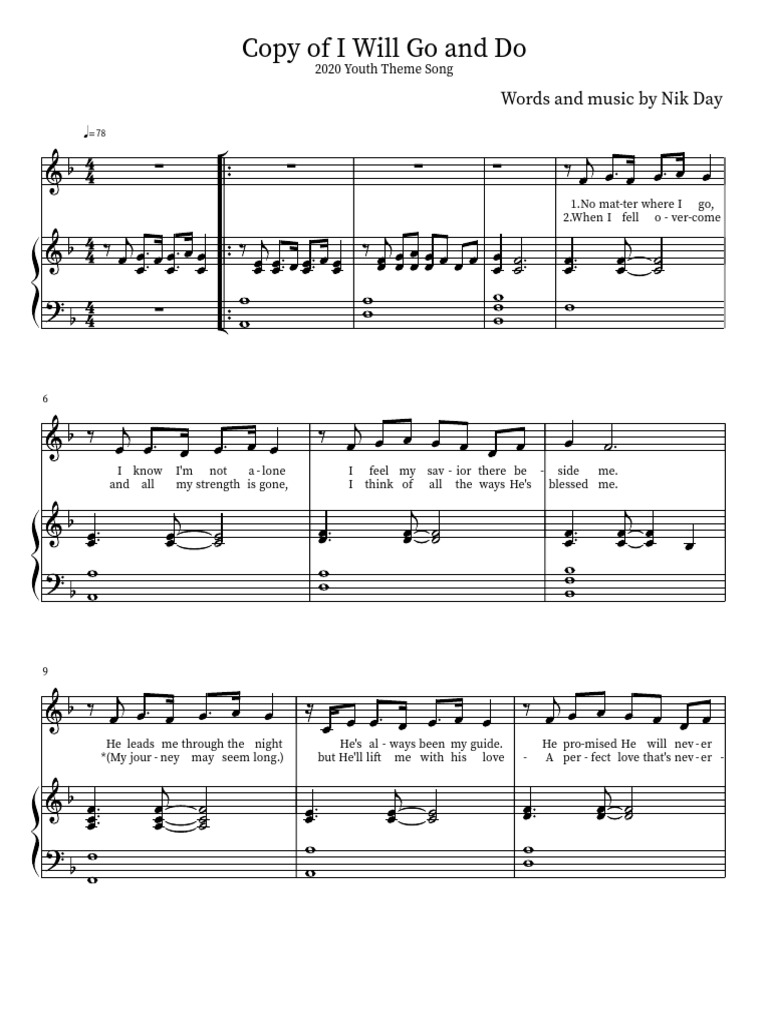 I Will Go and Do Transposed | PDF