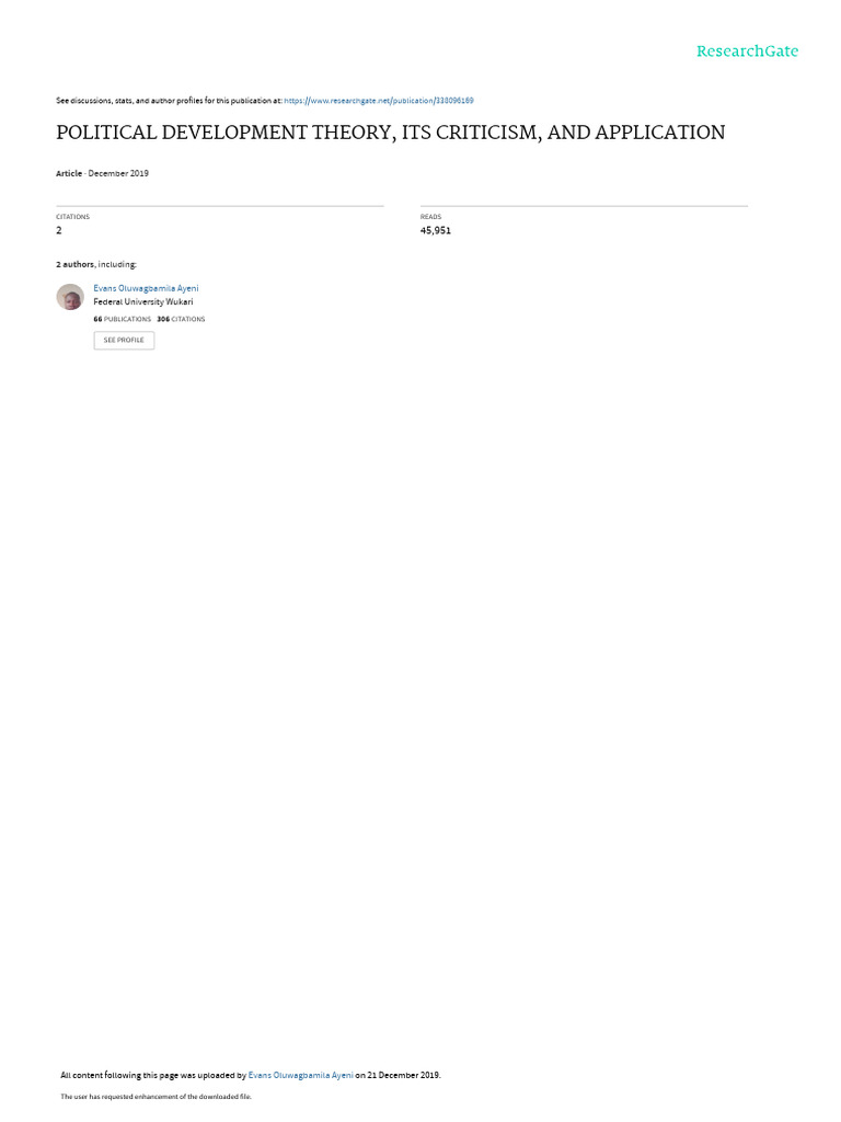 Aye Niet Al 2018 Pol Dev Theory | PDF | Theory | Democracy