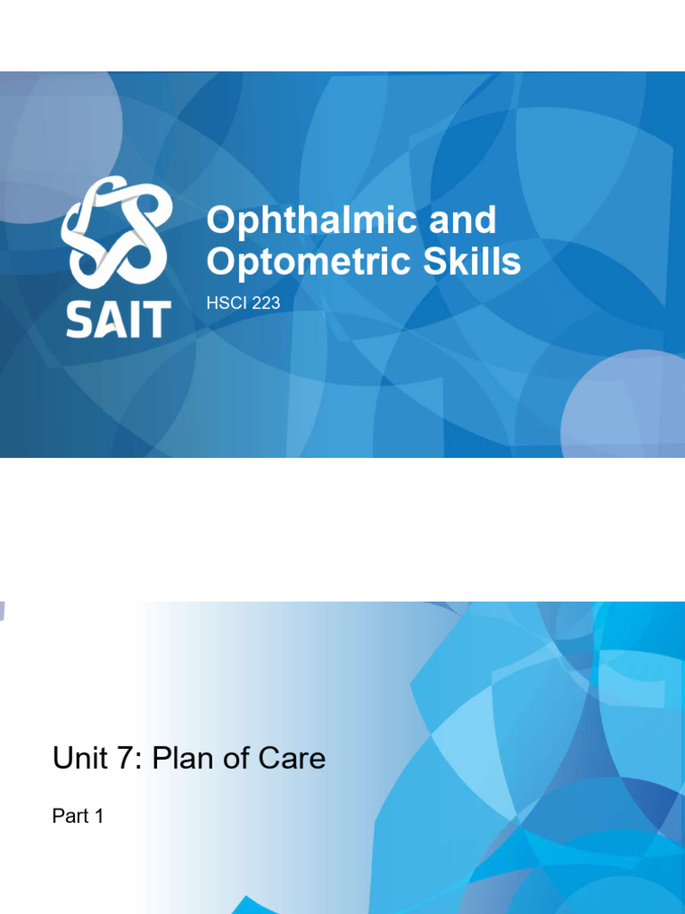Ophthalmic Scribe Skills and Care Plans | PDF | Optometry | Ophthalmology