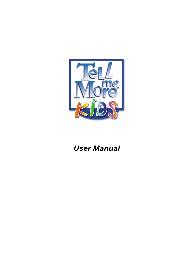TeLL Me More Kids User Manual | PDF | Computer File | Filename