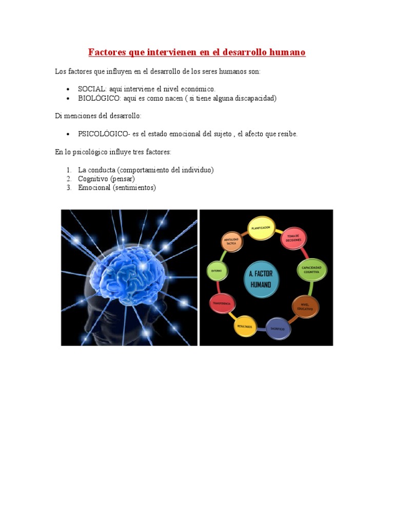Factores Que Intervienen en El Desarrollo Humano | PDF | Relaciones personales, crianza y ...