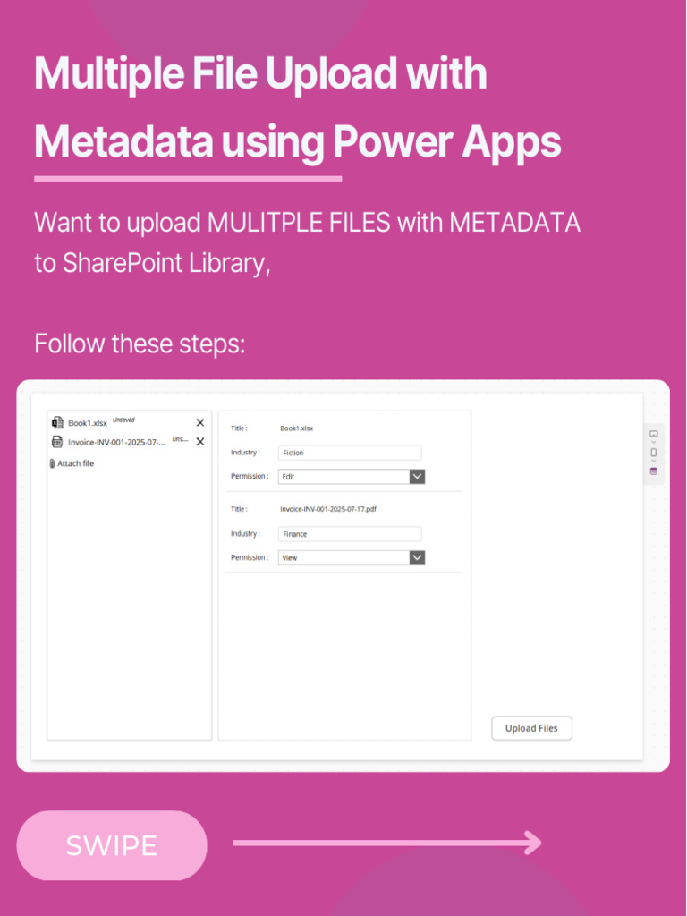 Multiple Files With Metadata To Library Using Power Apps | PDF