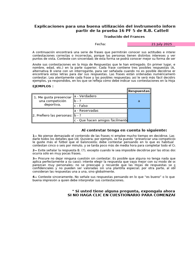 16PF 5 | PDF | Las emociones | Timidez