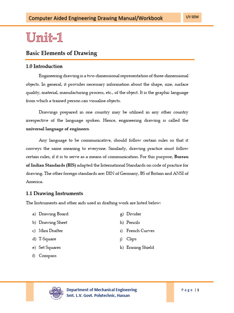 Caeg Unit1 | PDF | Circle | Drawing
