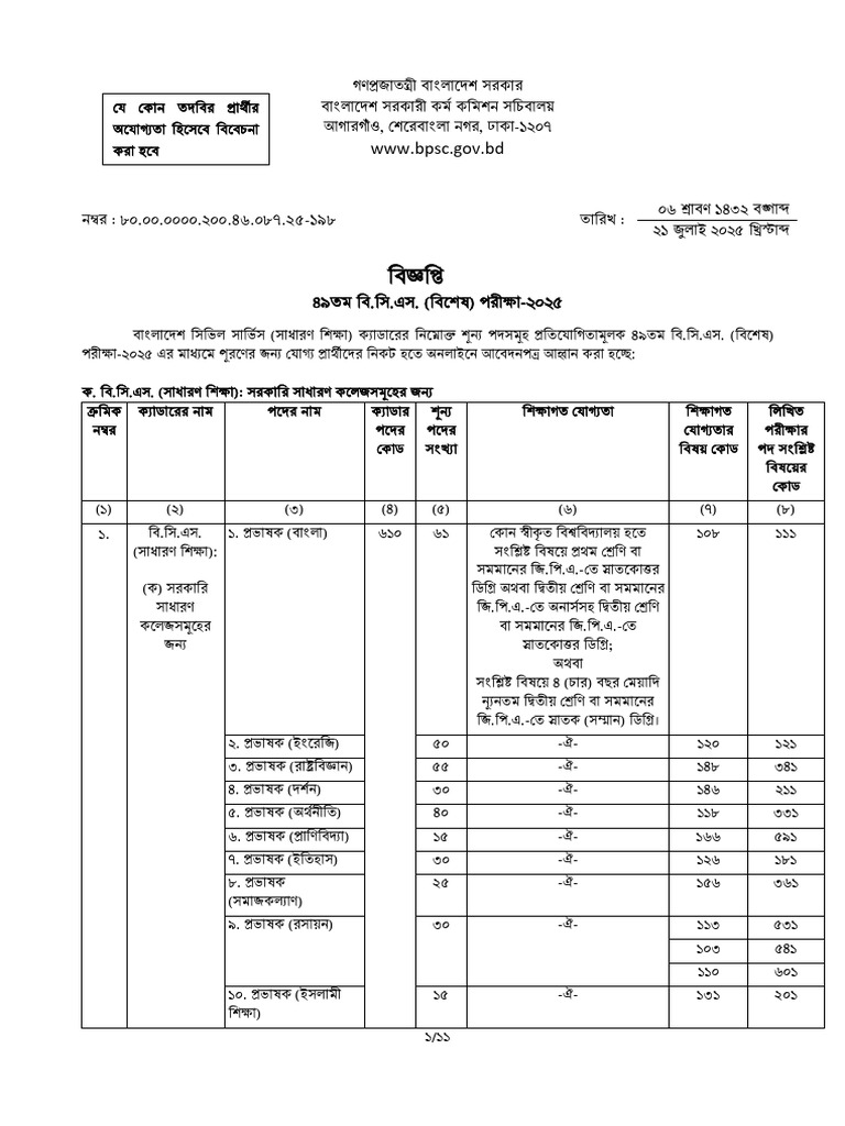 49 BCS Advertisement | PDF