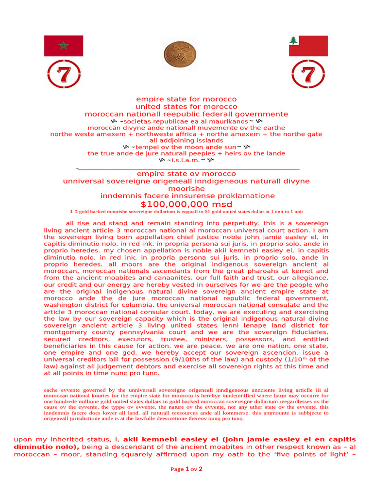 Moroccan Sovereignty and Legal Declaration | PDF