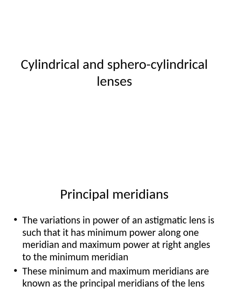 Cylindrical and Spherocylindrical Lenses | PDF | Rotation | Classical Geometry