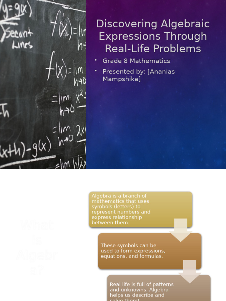 Real-Life Algebraic Expressions Guide | PDF | Algebra | Multiplication