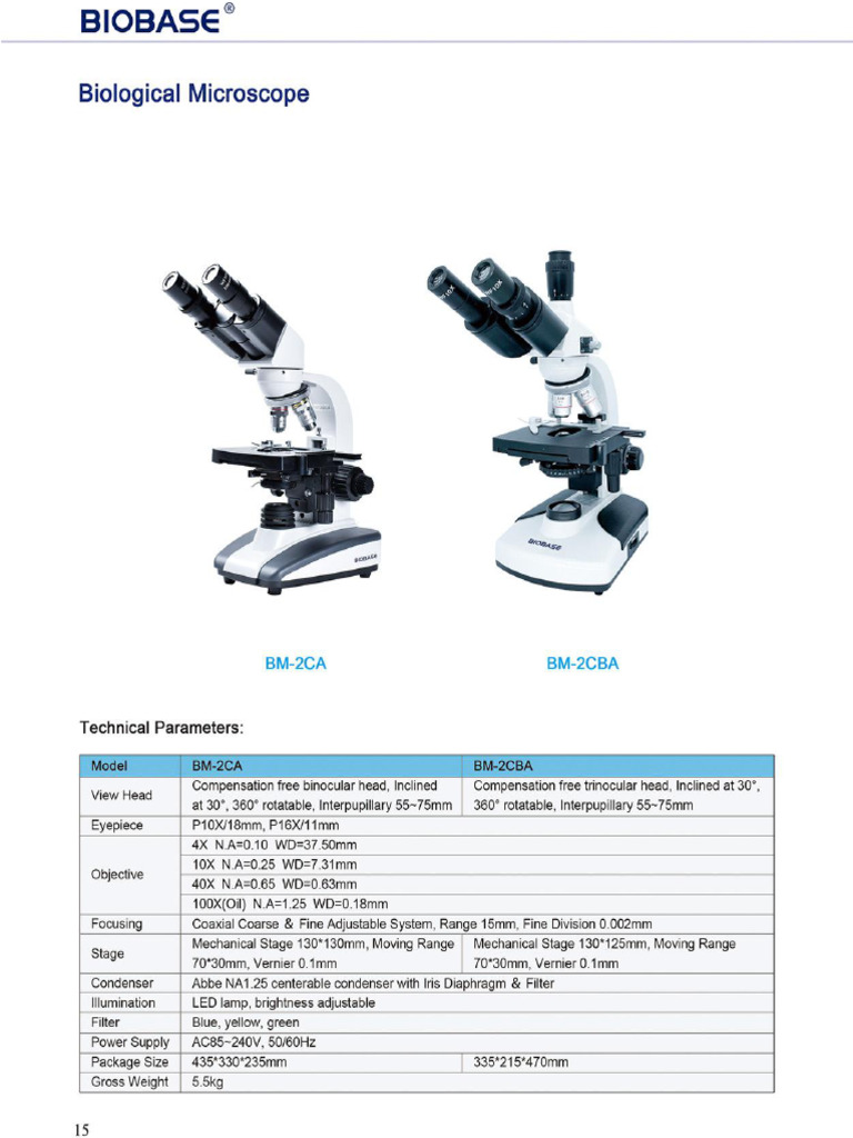 Biobase Biological Microscope BM-2CA | PDF