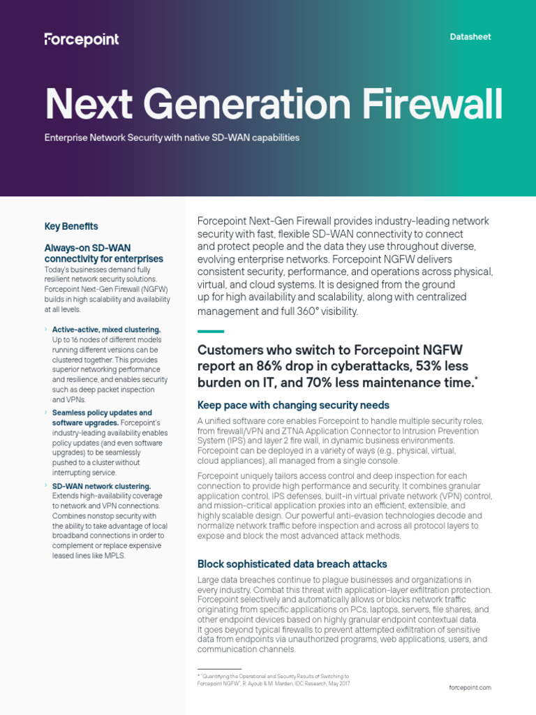 Datasheet Forcepoint NGFW en | PDF | I Pv6 | Computer Network