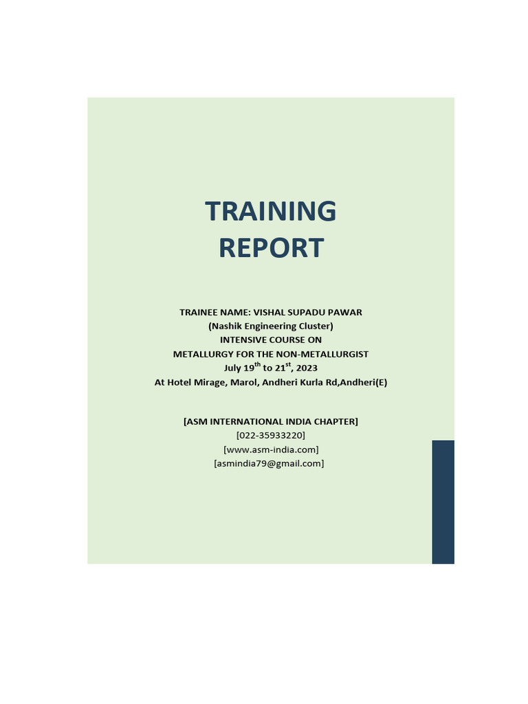 Metallurgy Training Report for Non-Metallurgists | PDF | Steel | Alloy