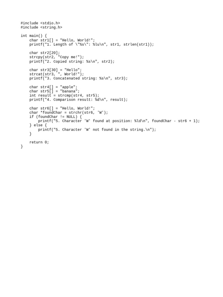 C String Manipulation Examples | PDF