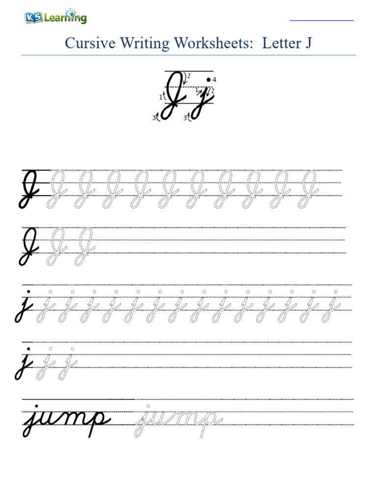 Handwriting Letters JJ Printable | PDF