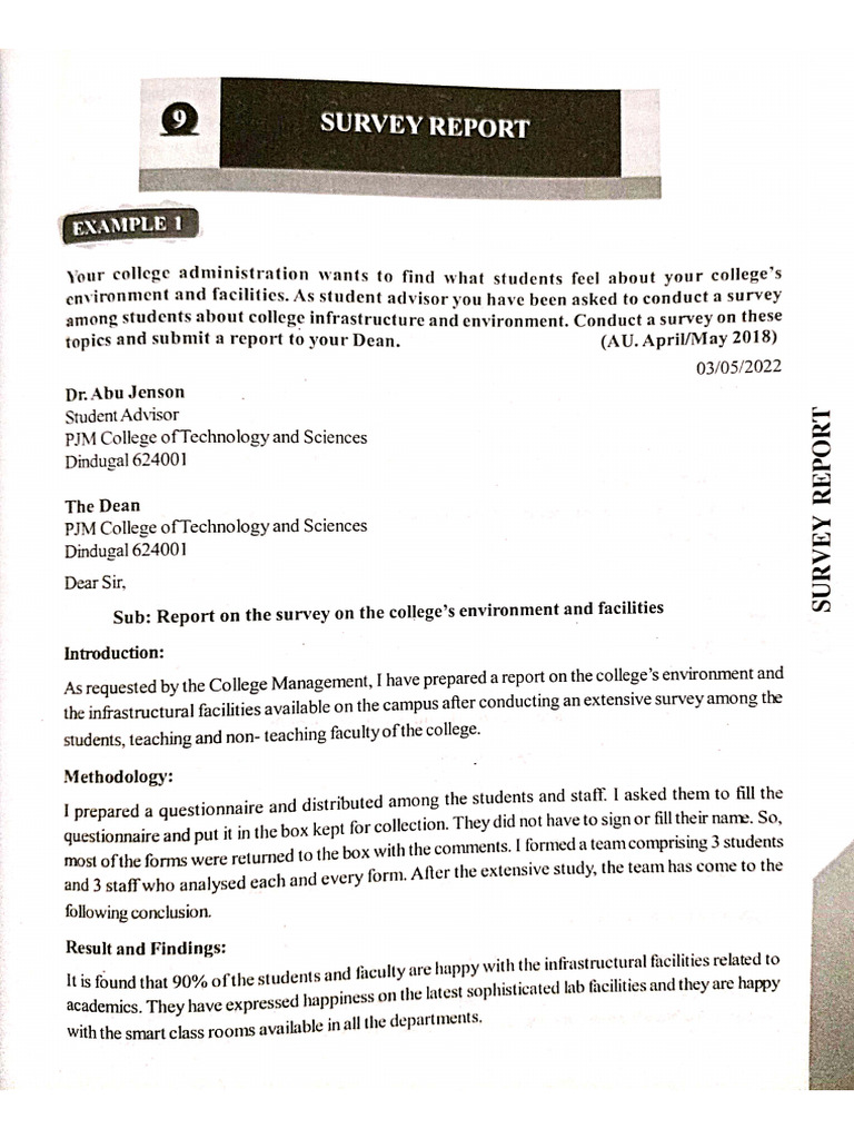 Survey Report - Examples | PDF