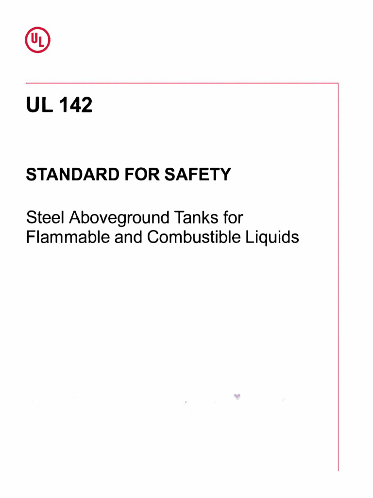 UL 142 Standard for Aboveground Tanks | PDF | Pressure