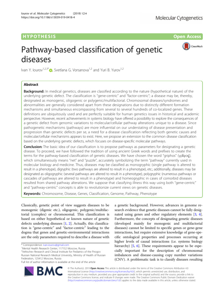 Pathway-Based Classification of Genetic SYNDROMES | PDF | Genetic Disorder | Genetics