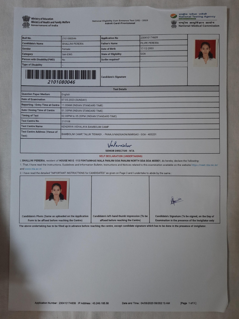 Admit Card | PDF