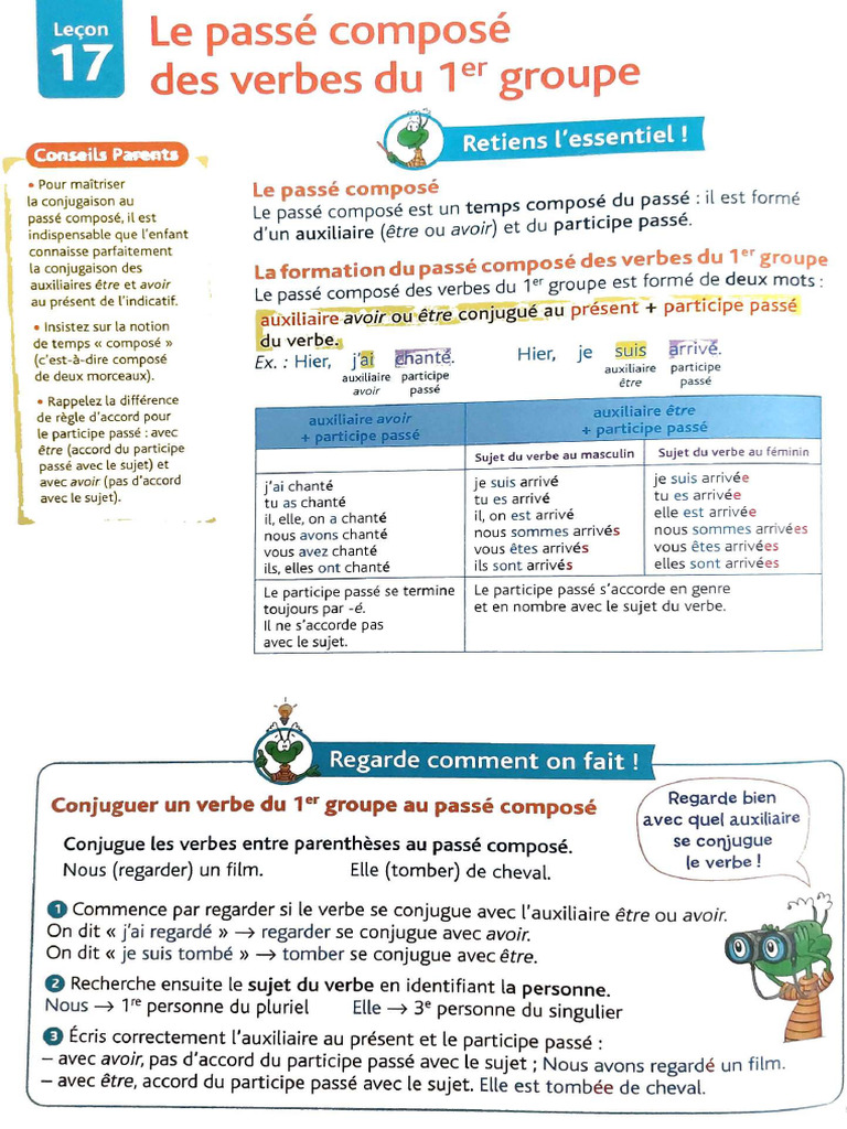 Le Passé Composé CE1 | PDF