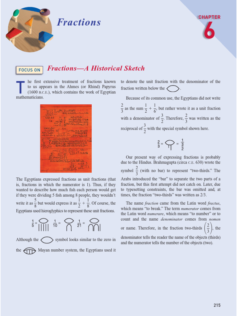 History and Concepts of Fractions | PDF | Elementary Mathematics ...
