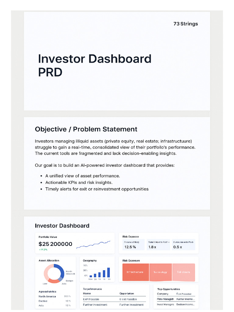 Investor Dashboard PRD Presentation | PDF